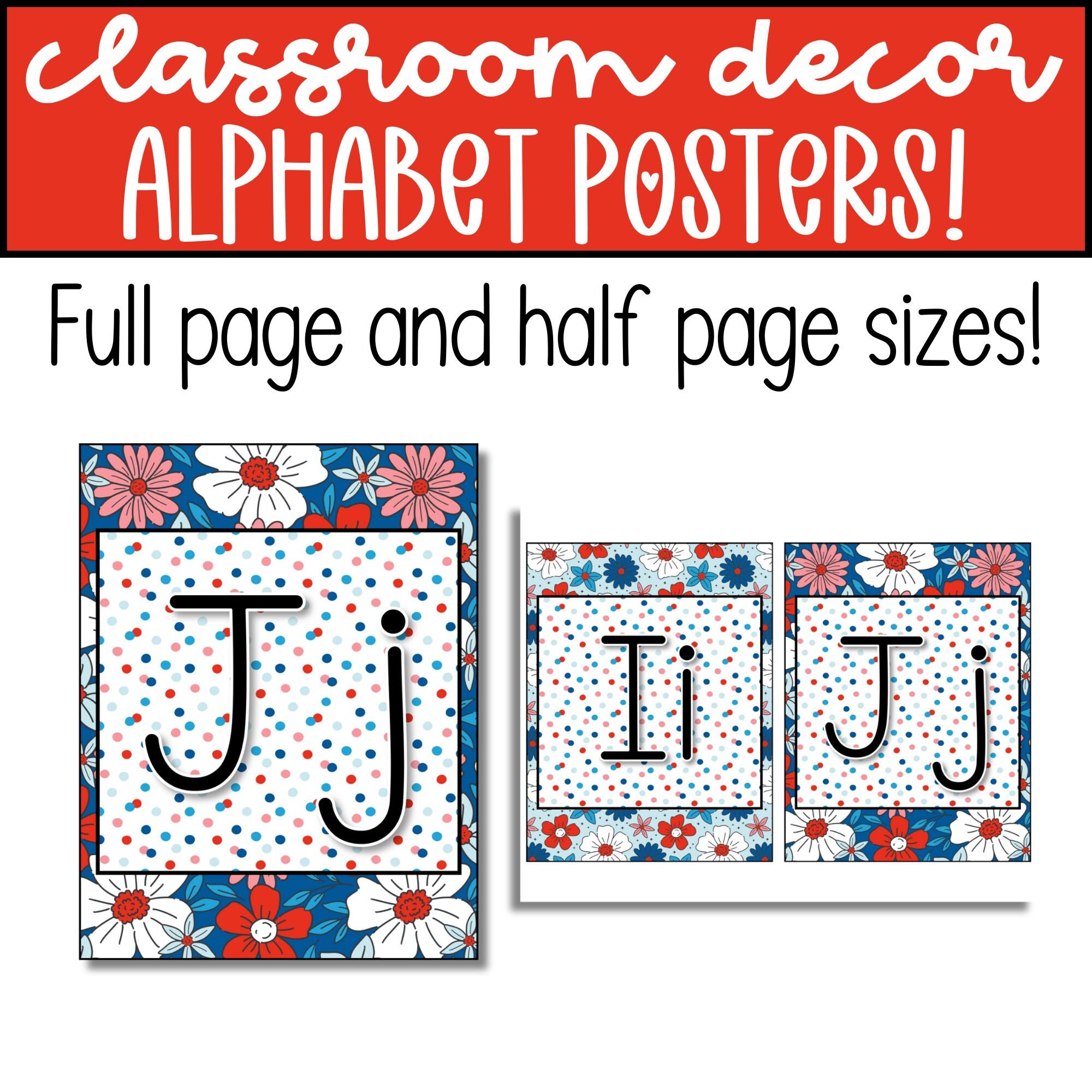 Alphabet Posters for Classroom, DIY Classroom Posters, Patriotic Themed ...