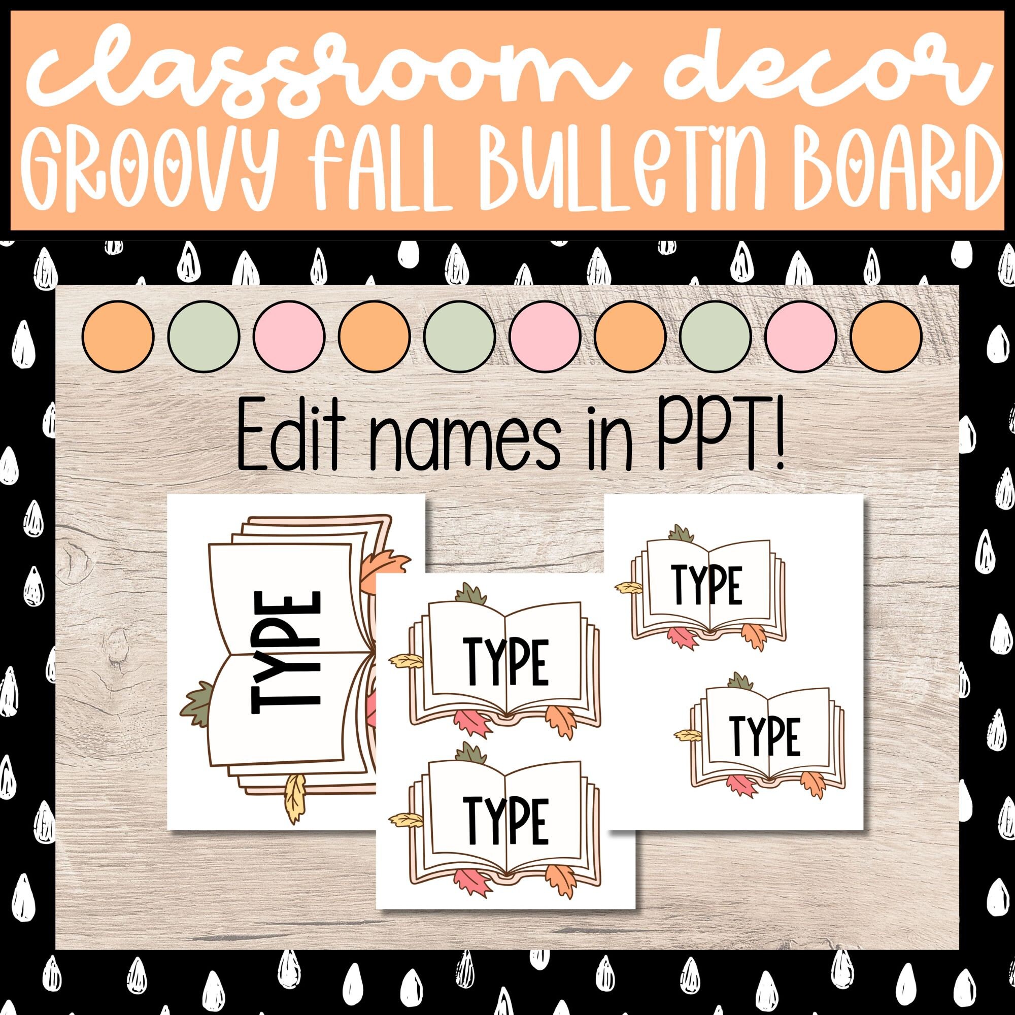 Retro Fall Reading Bulletin Board, September October Door Decor ...