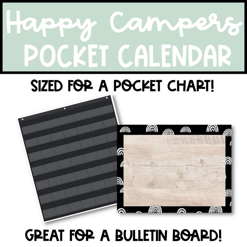 EDITABLE Pocket Chart Calendar for Classroom Camp Classroom - Etsy