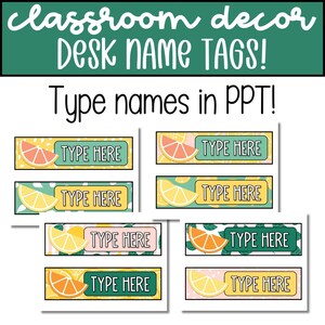EDITABLE Desk Name Tags for Classroom, Lemon Farmhouse Classroom Decor ...