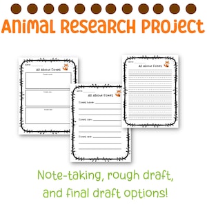 Kindergarten Animal Writing and Research Project About Foxes for ...