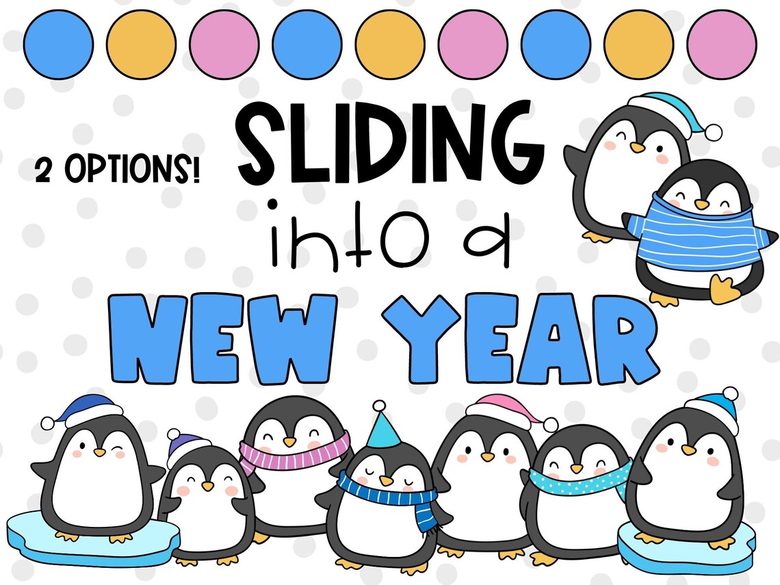 Winter Bulletin Board Kit Penguin Bulletin Board New Year - Etsy