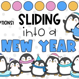 Winter Bulletin Board Kit, Penguin Bulletin Board, New Year Bulletin ...