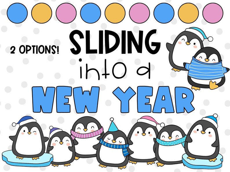 Winter Bulletin Board Kit Penguin Bulletin Board New Year - Etsy