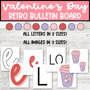 DIY Retro Valentine's Day Bulletin Board With Editable Name Tags, Boho ...