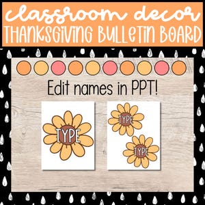 Retro Thanksgiving Bulletin Board, Groovy November Door Decor, Turkey ...
