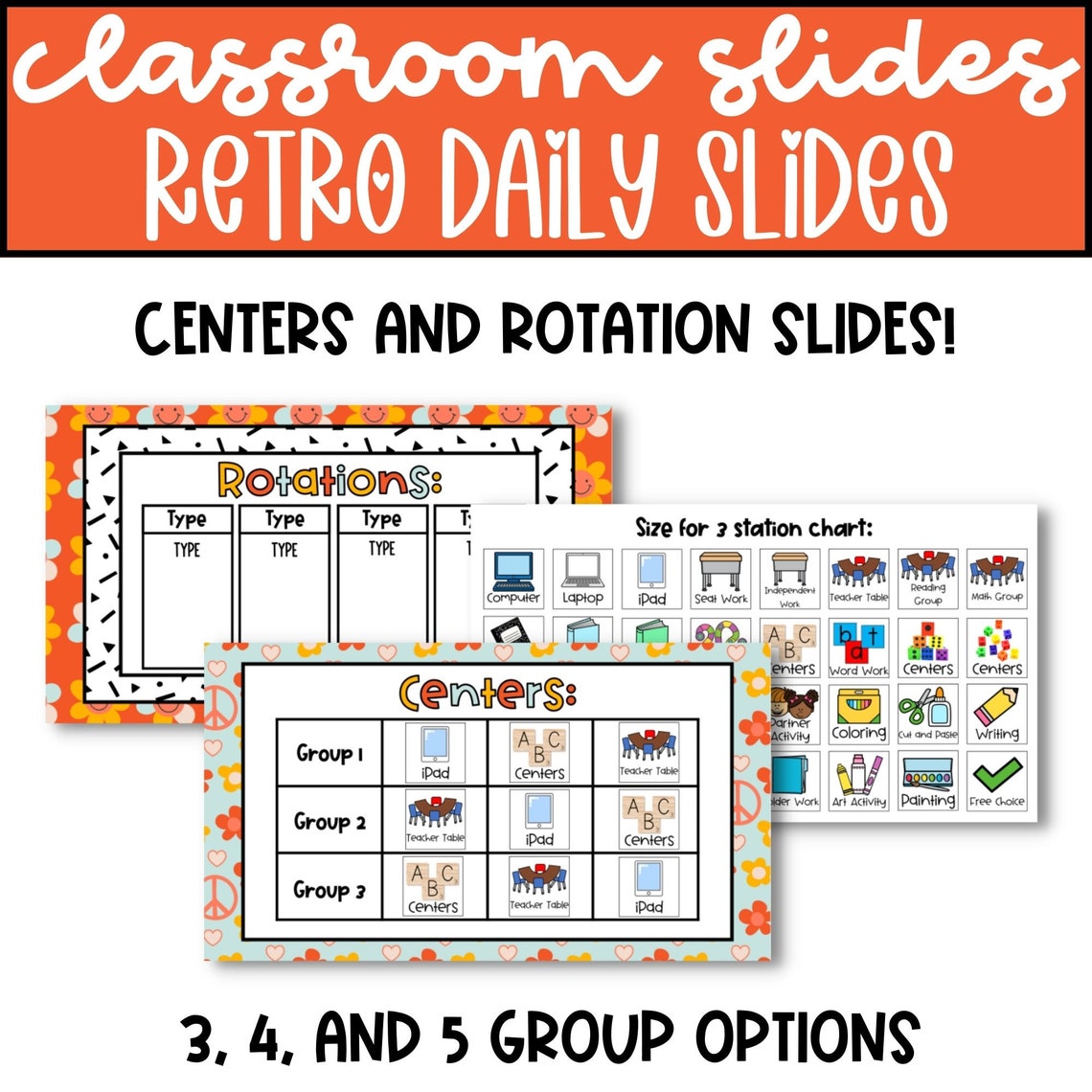Retro Daily Slides for Classroom, Editable Google and Powerpoint Slide ...