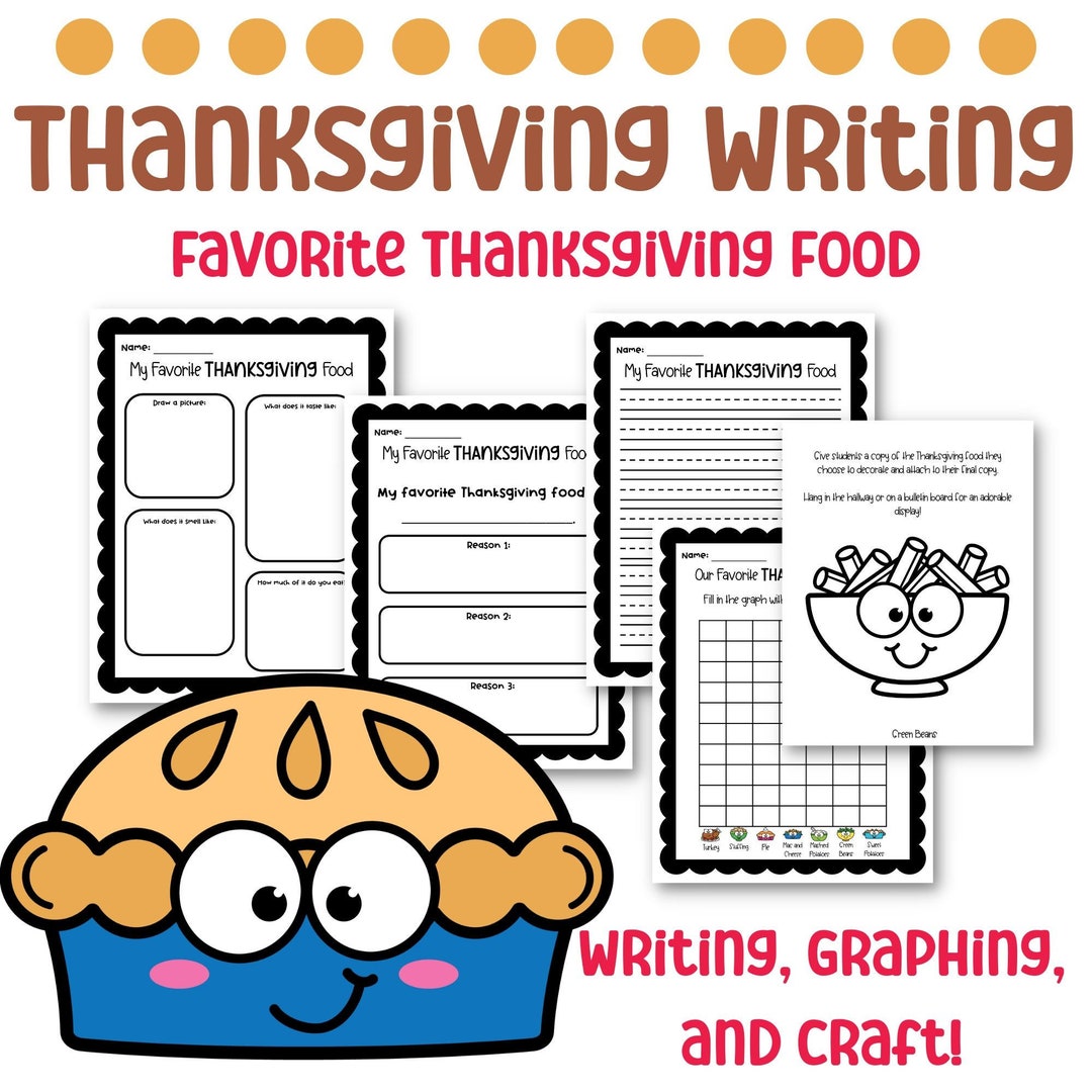 Thanksgiving Writing Activity Project for Kids, Thanksgiving Food ...