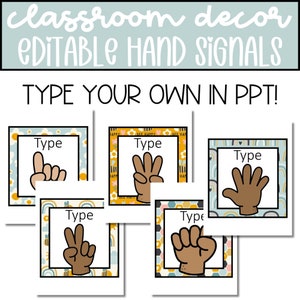 Editable Hand Signals for Classroom Management, Bee Classroom Decor ...