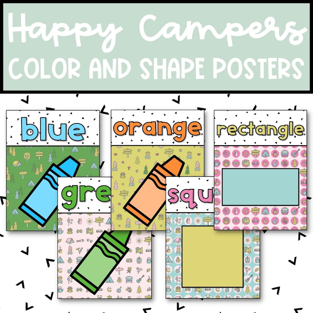 Color and Shape Posters for Classroom, DIY Classroom Decor, Camping ...