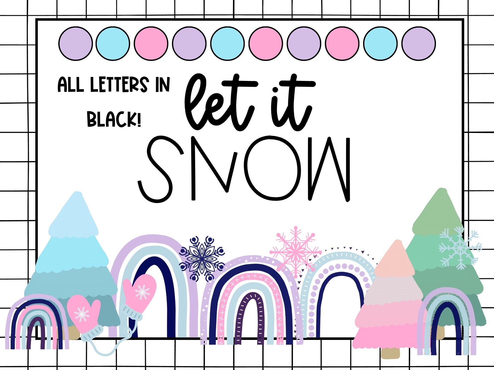 Let It Snow Winter Bulletin Board for Classroom, or Winter Door Decor ...