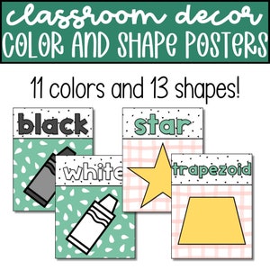 Crayon Color and Shape Posters for Classroom, Lemon Classroom Decor ...