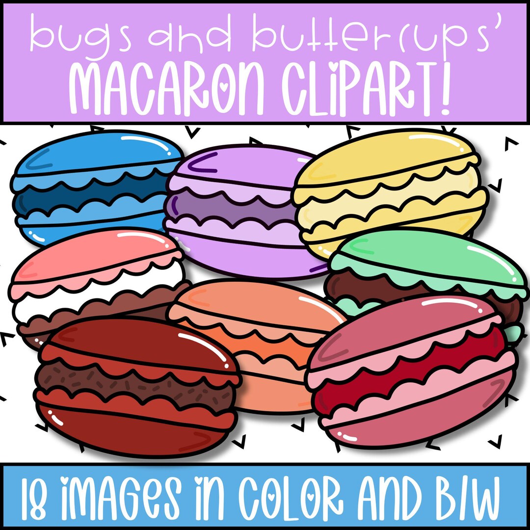Macaron Clipart Set, Cookie Illustrations, Commercial Use PNG - Etsy