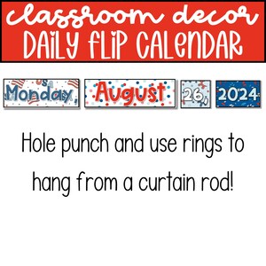Flip Calendar for Classroom, DIY Classroom Calendar, Patriotic Themed ...