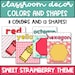 Color and Shape Posters for Classroom, DIY Classroom Decor, Strawberry ...