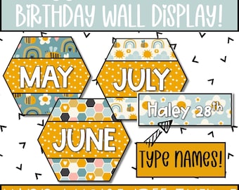 Bee Birthday Display Bulletin Board Bee Classroom Theme - Etsy