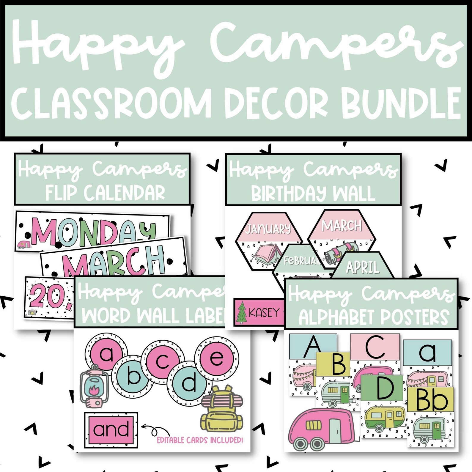 Camping Classroom Decor Bundle, Back to School Classroom Decor, Camp ...