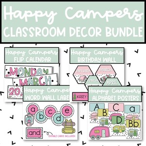 Camping Classroom Decor Bundle, Back to School Classroom Decor, Camp ...