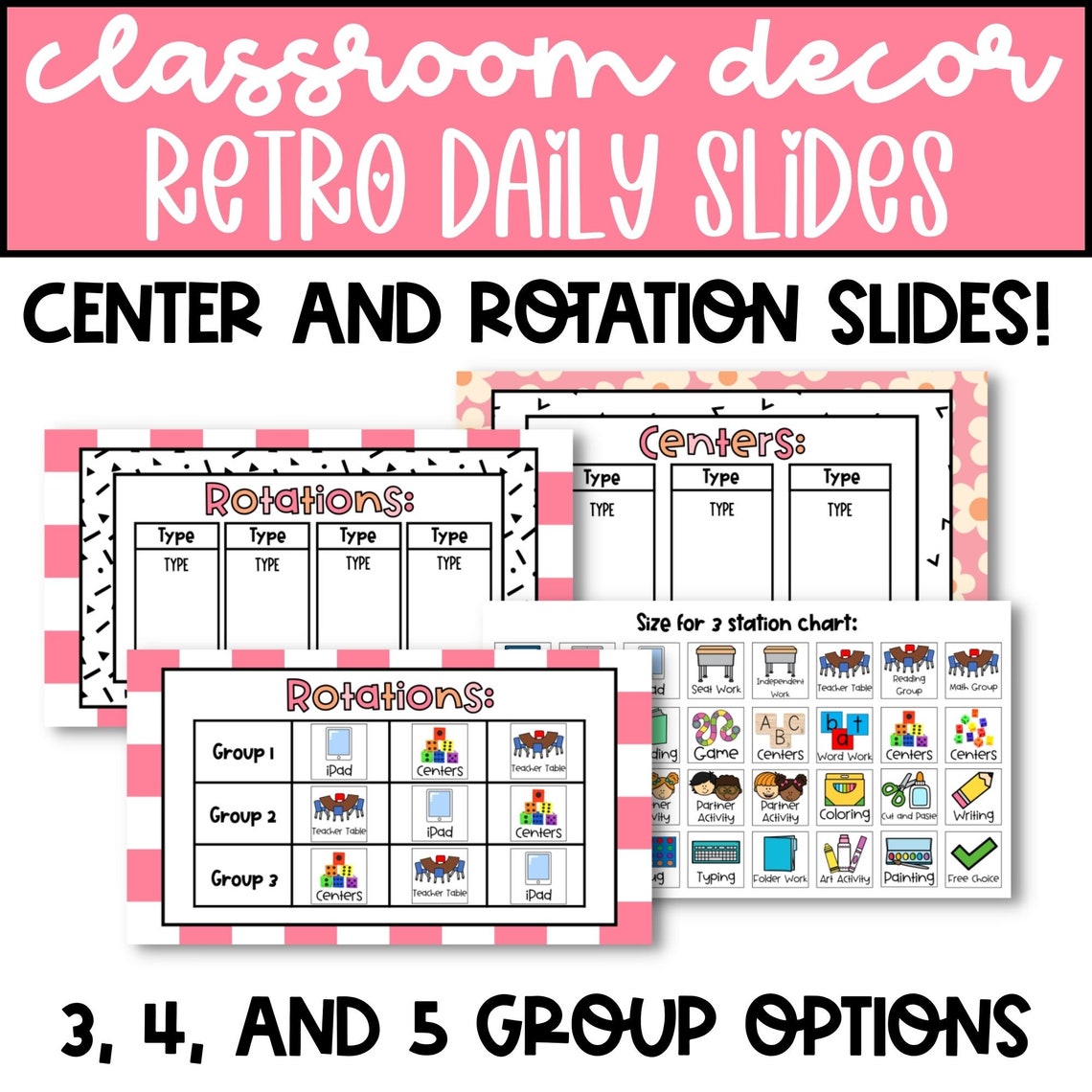 Retro Daily Slides for Classroom, Editable Google and Powerpoint Slide ...