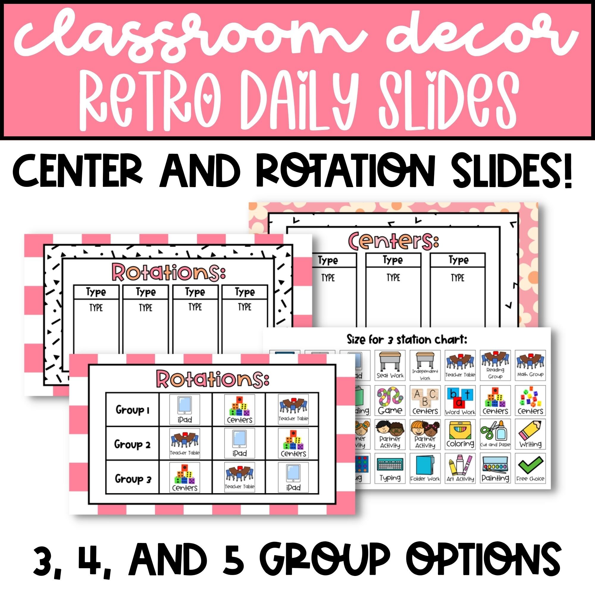 Retro Daily Slides for Classroom, Editable Google and Powerpoint Slide ...