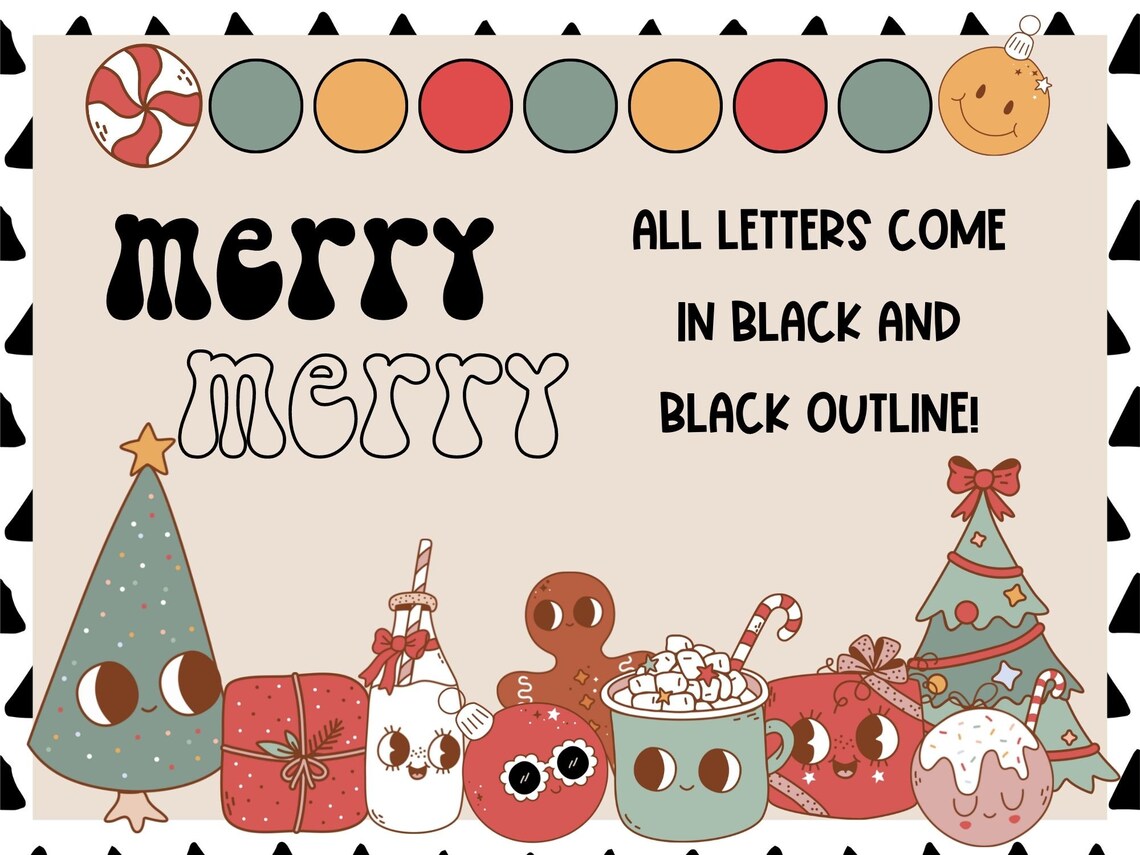 Retro Christmas Bulletin Board for Classroom Hallway or - Etsy