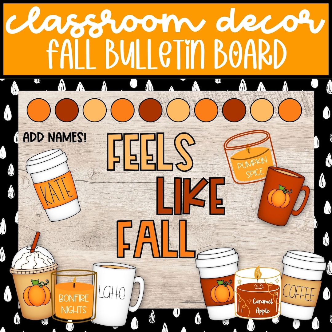 Fall Bulletin Board, Feels Like Fall, September October Door Decor ...
