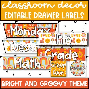 Retro Groovy Classroom Decor Bundle, Back to School Classroom Decor ...