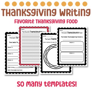 Thanksgiving Writing Activity Project for Kids, Thanksgiving Food ...