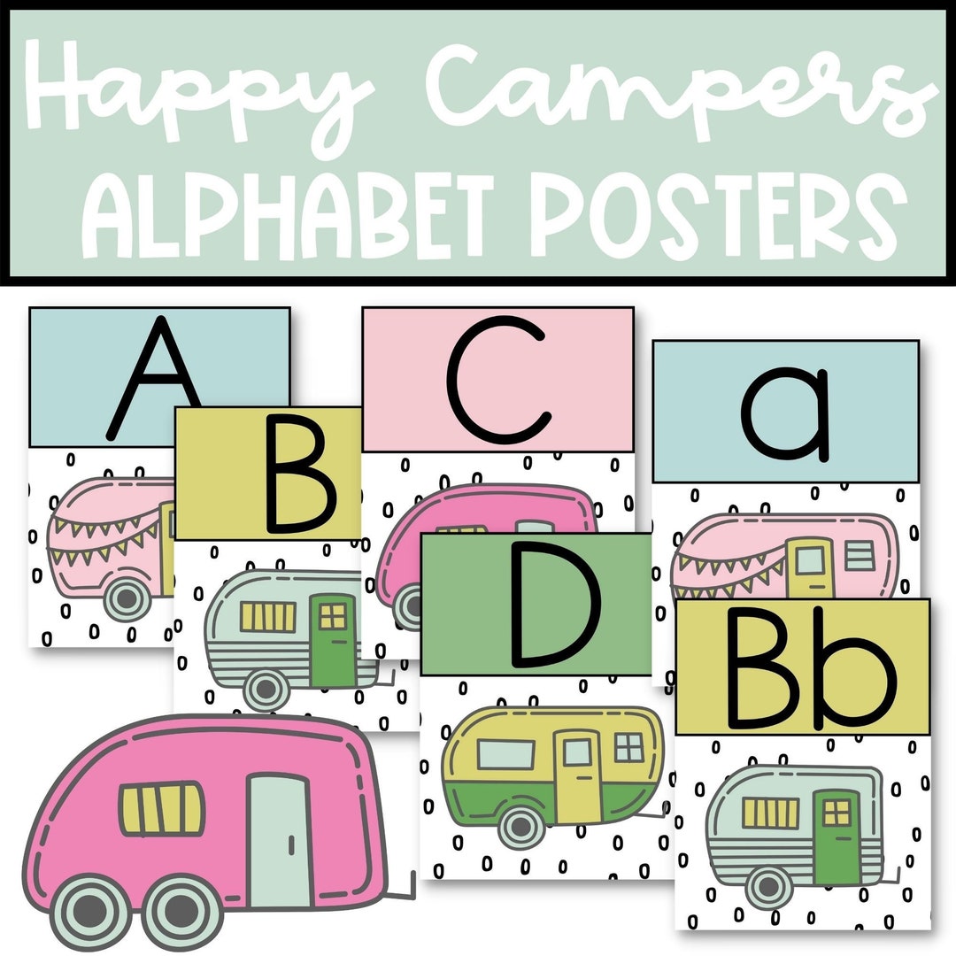 Camp Themed Alphabet Posters for Elementary Classroom Decor, Camp ...