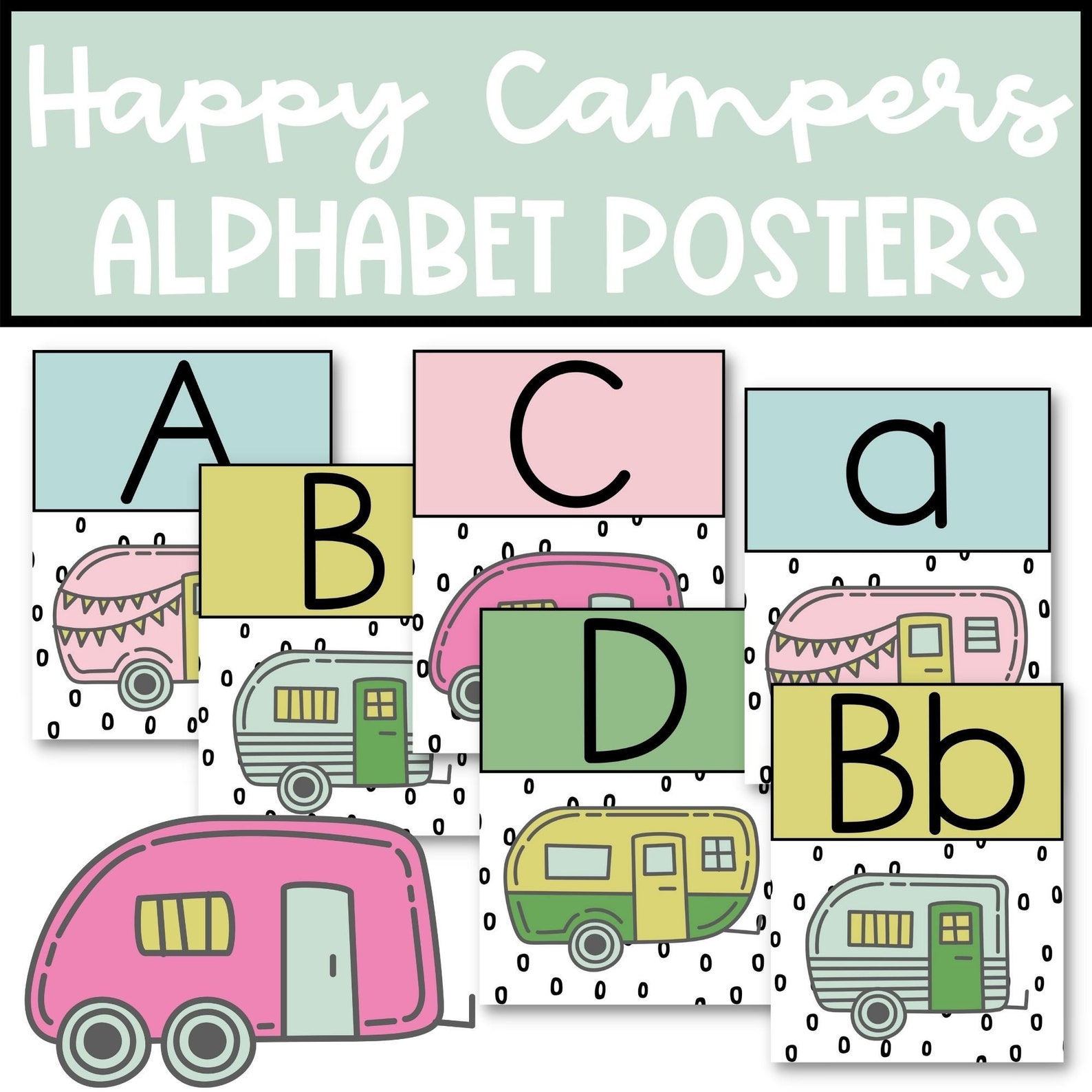 Camp Themed Alphabet Posters for Elementary Classroom Decor, Camp ...