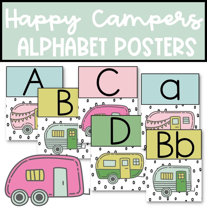 Camp Themed Alphabet Posters for Elementary Classroom Decor, Camp ...