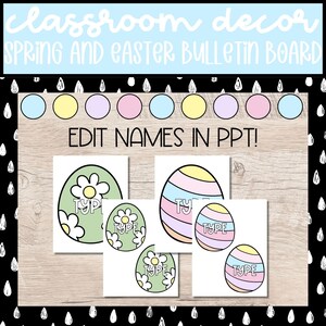 DIY Retro Spring and Easter Egg Bulletin Board Kit, March April Door ...