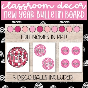 Retro Groovy New Year 2025 Bulletin Board Kit for January Door Decor ...