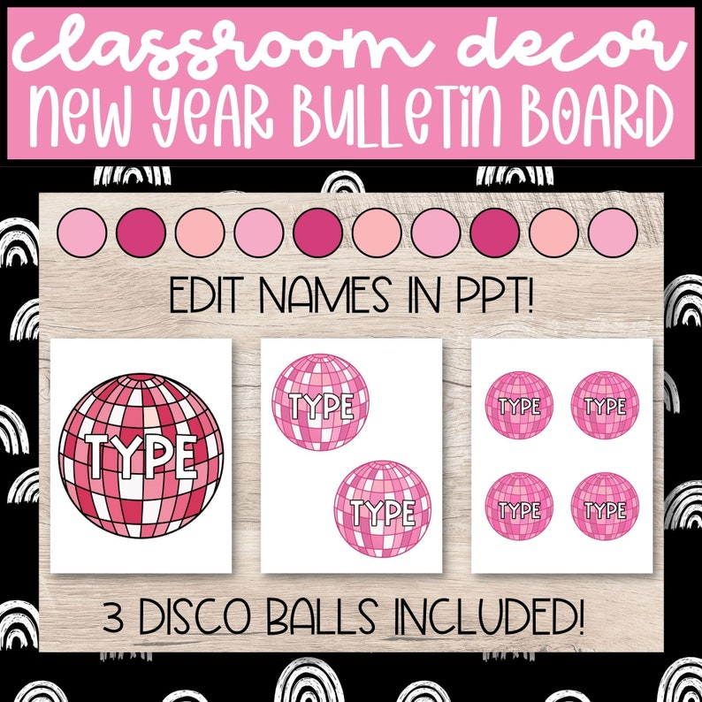 Retro Groovy New Year 2026 Bulletin Board Kit for January Winter Door ...