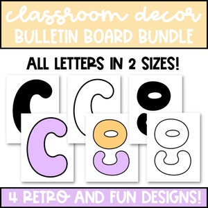 Retro Back to School Bulletin Board Bundle, Retro Classroom Decor, DIY ...