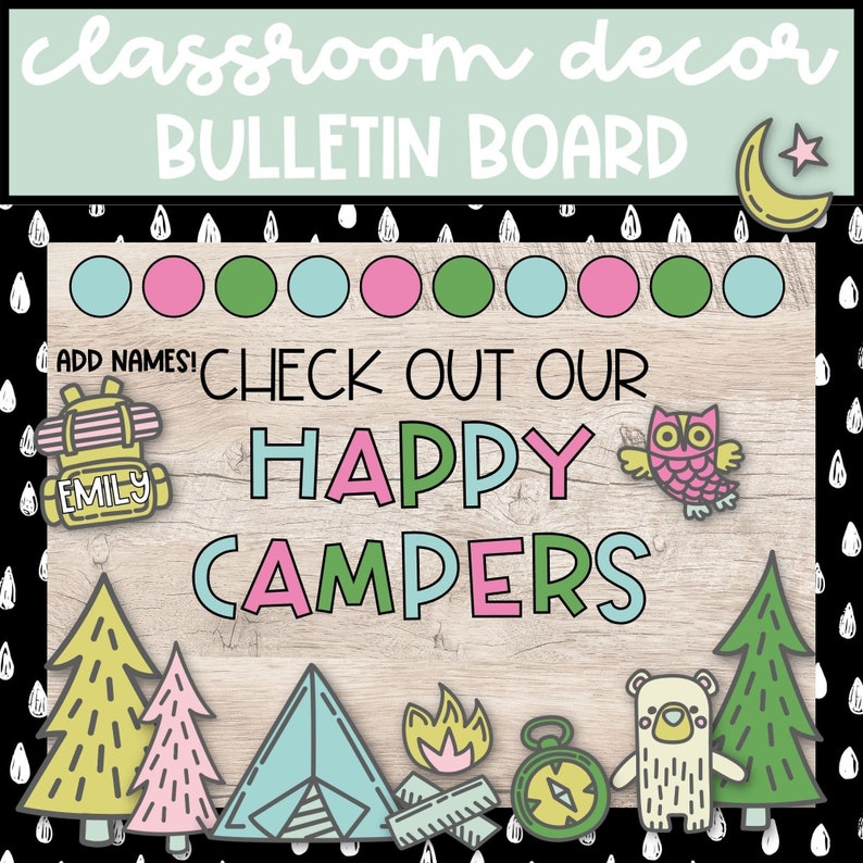 Camping Classroom Decor Bulletin Board Back to School - Etsy