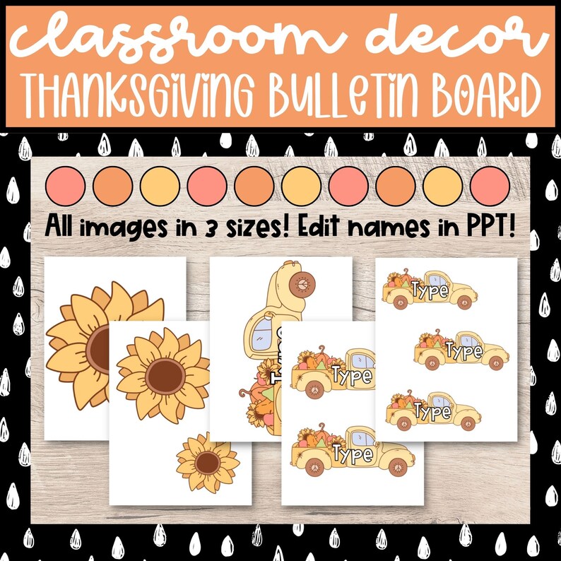 DIY Retro Thanksgiving Bulletin Board, November Bulletin Board Kit ...
