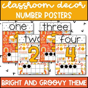 Retro Groovy Classroom Decor Bundle, Back to School Classroom Decor ...