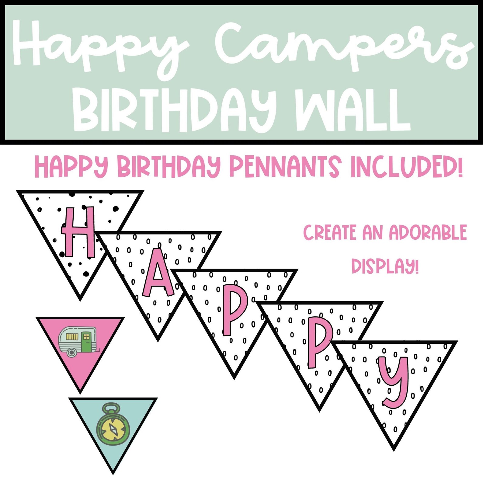 Camp Themed Birthday Wall Cards for Elementary Classroom - Etsy