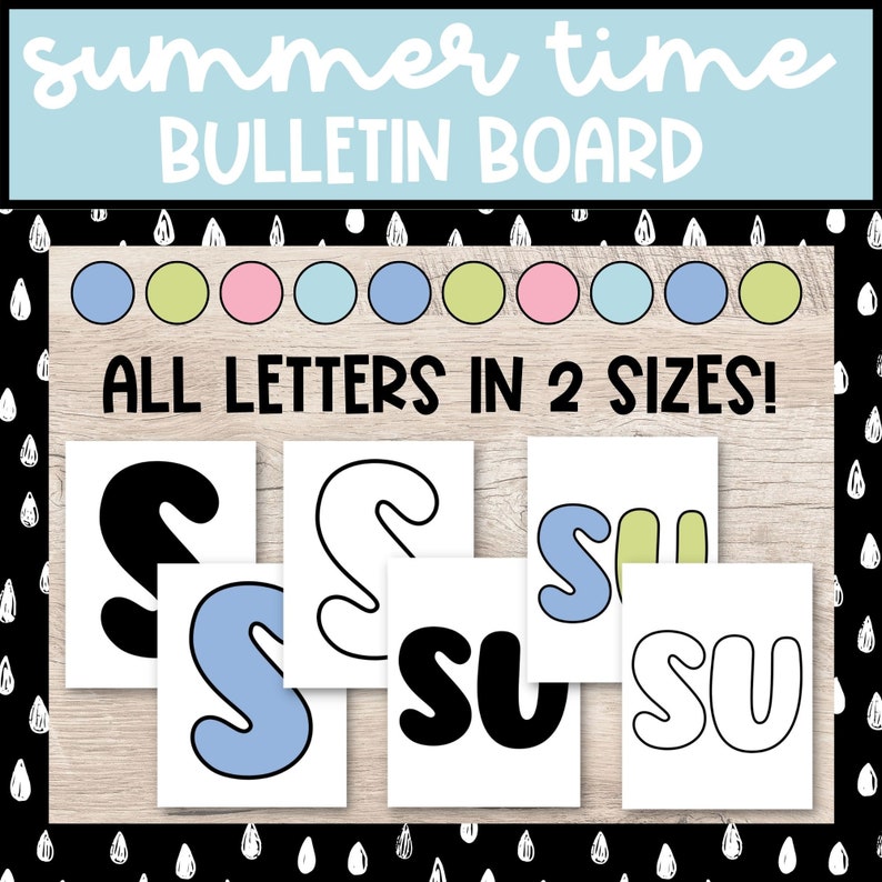 Retro Summer Vibes Bulletin Board Kit May and June Door Decor - Etsy