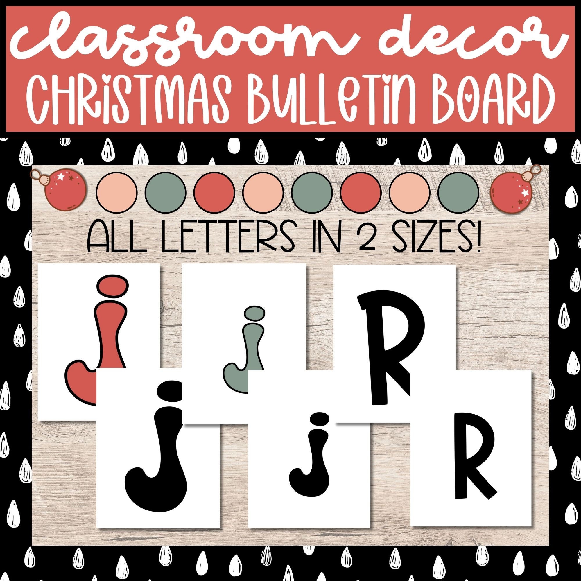 Retro Christmas Bulletin Board for Classroom or Winter Door Decor ...