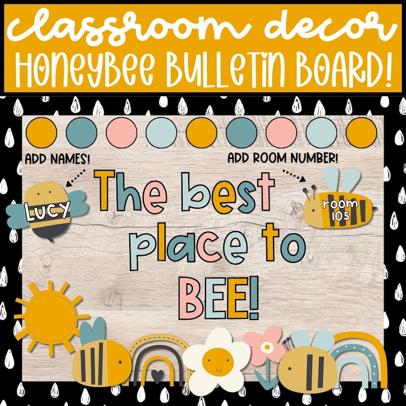 DIY Honeybee and Flowers Bulletin Board Kit, Spring Door Decor for ...