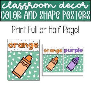 Crayon Color and Shape Posters for Classroom, Lemon Classroom Decor ...