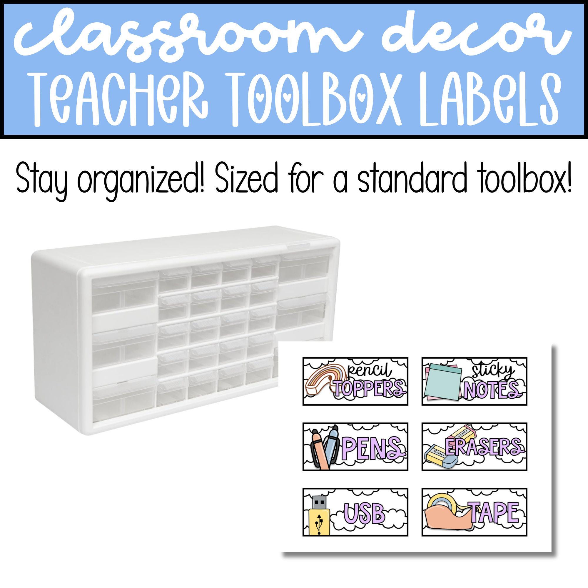 Editable Pastel Teacher Toolbox Labels, Classroom Decor (digital ...