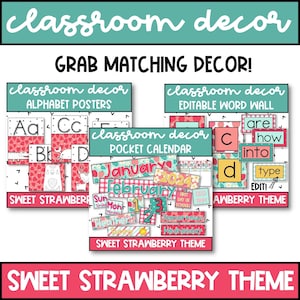 Birthday Bulletin Board for Classroom, DIY Classroom Decor, Strawberry ...