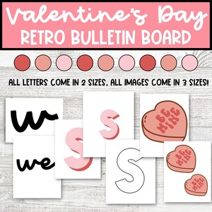 DIY Retro Valentine's Day Bulletin Board With Editable Name Tags, Boho ...