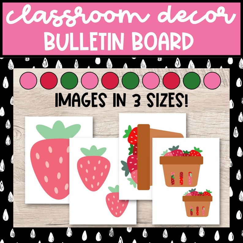Strawberry Bulletin Board, Berry Sweet Classroom Decor (DIY Printable ...