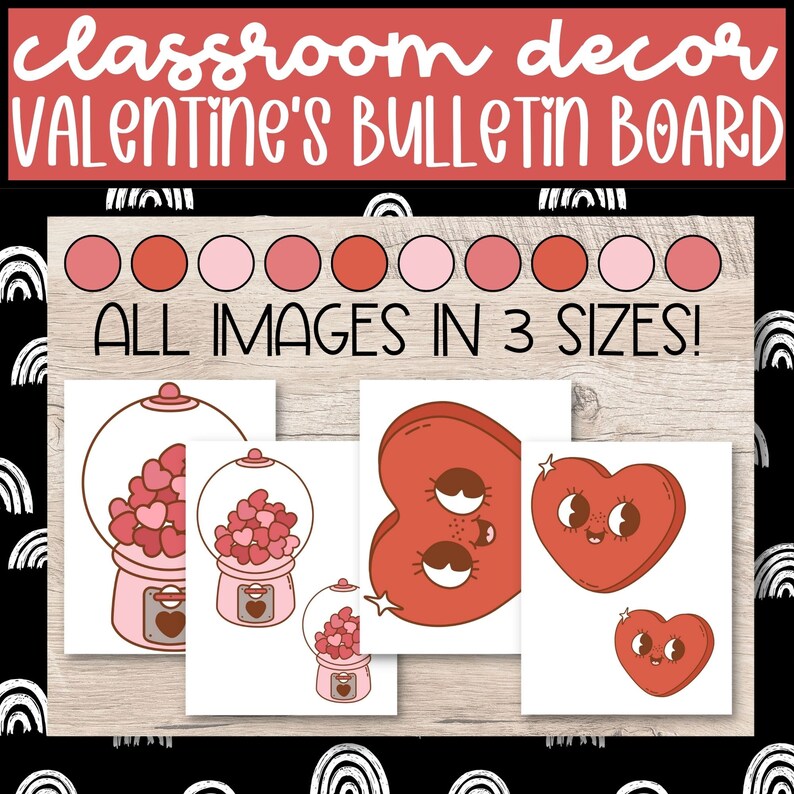DIY Retro Valentine's Day Bulletin Board With Name Tags, Retro February ...