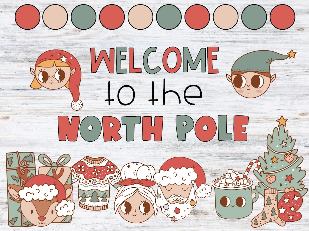 Retro Christmas Bulletin Board for Classroom, Hallway, or Winter Door ...