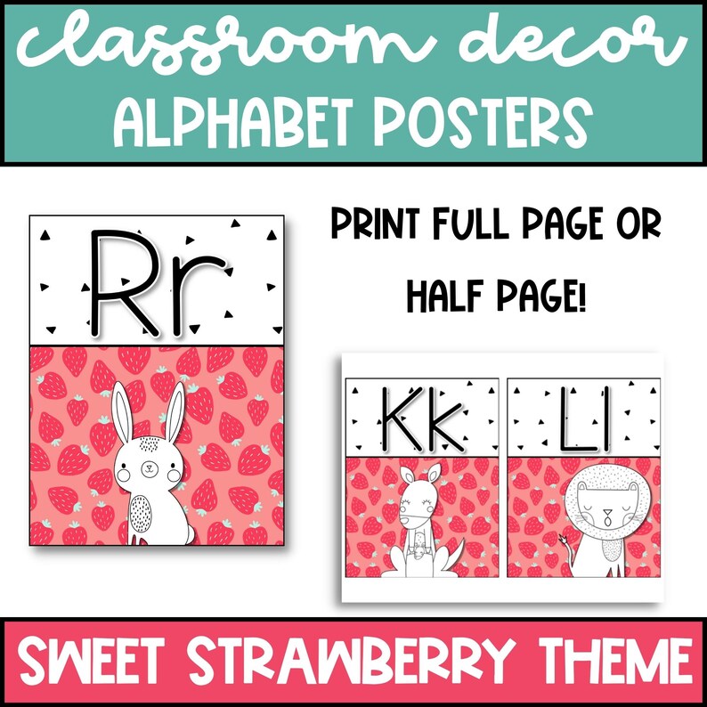 Alphabet Posters Printable for Classroom DIY Classroom Decor - Etsy